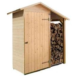 Garten-Ger&auml;teschrank Weka "Gr. 1", beige (natur), Massivholz, Ger&auml;teh&auml;user, BxTxH: 142x85x196 cm, mit Schleppdach