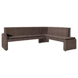 Eckbank exxpo - SOFA FASHION "Cortado, elegant und modern mit hohem Sitzkomfort", braun, B:197cm H:89cm T:264cm, Strukturstoff (88%Polyester, 12% Nylon) mit Absatz Luxuskunstleder;Luxus-Microfaser (Zusammensetzung: 10% Baumwolle, 90% Polyester), Sitzb&auml;nke, Eckbank, hohe Bodenfreiheit, sch&ouml;ne Detailverarbeitung, wahlweise Lederbezug