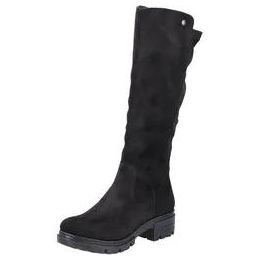 Winterstiefel Rieker, Damen, Gr. 38, Normalschaft, schwarz, Textil, Schuhe Winterstiefel, Langschaftstiefel, Blockabsatz, mit Stretch