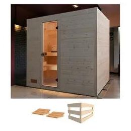 Sauna Weka "Valida 4", beige (natur), ohne Ofen, (ohne Ofen), Saunen, ohne Ofen