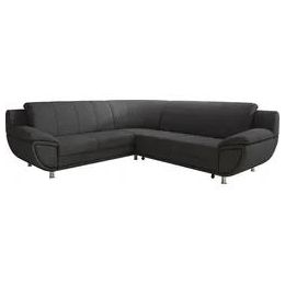 Ecksofa Trendmanufaktur "Rondo II, zeitlos & elegant, bequeme Armlehnen, L-Form", grau (dunkelgrau), B:267cm H:85cm T:247cm, Struktur (100% Polyester), Sofas, Ecksofa, wahlweise mit Federkern, wahlweise mit Bettfunktion, B/T 247/267cm