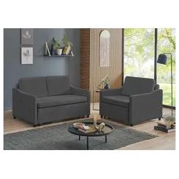 Schlafsofa "Anella", grau, B:134cm H:85cm T:93cm, ATLANTIC HOME COLLECTION, Sofas, Schlafsofa, mit Cord-Bezug, mit Schlaffunktion, frei im Raum stellbar