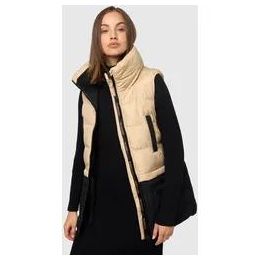 Steppweste Marikoo "Kiraraa", Damen, Gr. S (36), beige (beige, schwarz), Obermaterial: 100% Polyester; Innenseite: 100% Polyester; Futter: 100% Polyester, Westen Steppweste, mit sch&ouml;nem Steppdesign
