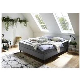 ATLANTIC HOME COLLECTION Boxbett "Happy", grau (anthrazit), B:160cm L:200cm, Bettgestell und seitliche Einfassung der Matratzen: Strukturstoff, 100% Polyester;Spiegelfl&auml;che der Matratze: 100% Polyester;Topper: 100% Polyurethan, Bezug (100% Polyester);Bezug Kopfkissen und Steppdecke: Microfaser (100% Polyester), waschbar bis 95C;F&uuml;llung Kopfkissen und Steppdecke: silikonisierte Hohlfaser (100% Polyester), anti-alergisch, A