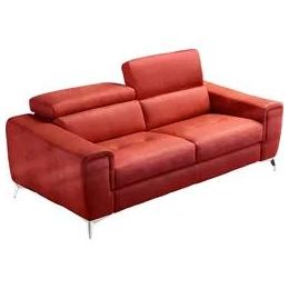 Schlafsofa Egoitaliano "Francine Designsofa, Loungesofa mit Dauerschlaffunktion, Breite 233 cm", rot (marsala), B:233cm H:100cm T:106cm, Luxus-Micofaser Lederoptik (100% Polyester) ist ein neues technisches Gewebe mit einem visuellen und taktilen Aspekt, der dem Nubuk sehr nahe kommt, mit innovativen Eigenschaften. Seine au&szlig;erordentliche Weichheit kommt von einem exklusiven Produktionsprozess, der