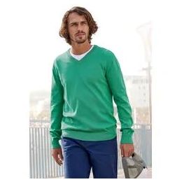 H.I.S. Strickpullover H.I.S, Herren, Gr. XL (56/58), gr&uuml;n, Feinstrick, Obermaterial: 60% Baumwolle, 40% Polyester, unifarben, Basic, regular fit normal, V-Ausschnitt, Strickb&uuml;ndchen, Pullover Strickpullover, mit V-Ausschnitt, Pullover aus Feinstrick, Baumwollmischung