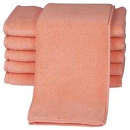 G&auml;stehandt&uuml;cher Ross "Sensual 9000", orange (peach pink), B:30cm L:50cm, Frottier, Obermaterial: 100% Baumwolle, Handt&uuml;cher, mit Aloe-Vera-&Ouml;l veredelt