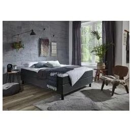 ATLANTIC HOME COLLECTION Boxbett "Happy", grau (anthrazit), B:140cm L:200cm, Bettgestell und seitliche Einfassung der Matratzen: Strukturstoff, 100% Polyester;Spiegelfl&auml;che der Matratze: 100% Polyester;Topper: 100% Polyurethan, Bezug (100% Polyester);Bezug Kopfkissen und Steppdecke: Microfaser (100% Polyester), waschbar bis 95C;F&uuml;llung Kopfkissen und Steppdecke: silikonisierte Hohlfaser (100% Polyester), anti-alergisch, A
