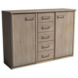 Kombikommode Wiemann "Meran", beige (eiche, s&auml;gerau), B:125cm H:89cm T:37cm, Holzwerkstoff, Sideboards, Kombikommode, vormontiert