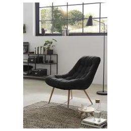 Relaxsessel Salesfever "Toulon - Komfortabler Loungesessel", braun (schwarz, holzfarben), B:76cm H:85cm T:85,6cm, Sessel, Relaxsessel, mit XXL-Steppung, mit schwarzen oder naturfarbenen Beinen
