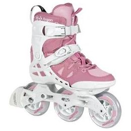 Inlineskates Powerslide "Phuzion Argon Rose 100" Gr. 37, rosa (rosa, wei&szlig;), Inlineskates_Rollschuhe, Kinder, 37 (bis 100 kg), Kunstfaser, Lederimitat