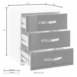 Nachtkommode wimex "Tromo", wei&szlig; (wei&szlig;, hochglanz wei&szlig;), B:46cm H:55cm T:40cm, Sideboards