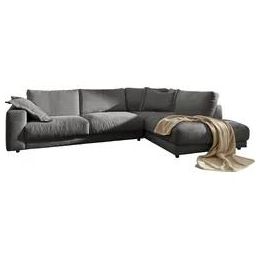 Ecksofa Home Affaire "Enisa XXL B/T/H: 325/224/85 cm L-Form", grau (dunkelgrau), B:325cm, Cord (88% Polyester / 12% Polyacryl), Sofas, Ecksofa, Kuschelig, gem&uuml;tlich, in 5 Farben, Bezug in Cord, mit 2 Zierkissen