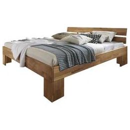 Massivholzbett Home Affaire "Tommy, Futonbett, aus Massive FSC-zertifizierte Wildeiche, Futon Stil", braun (wildeiche), B:146cm H:88cm L:213cm, Betten, Massivholzbett, Massivholz Scandi Design, Robust, stabil, In unterschiedlichen Breiten