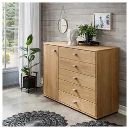 Kombikommode Wiemann "Kiruna", braun (eiche teilmassiv), B:120cm H:86cm T:43cm, Holz teilmassiv, Sideboards, Kombikommode, vormontiert