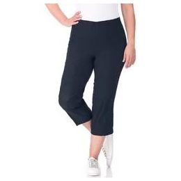 Caprihose KjBRAND "Susie Capri Wash & Go", Damen, Gr. 46, N-Gr, blau (marine), Web, Obermaterial: 47% Baumwolle, 45% Polyester, 6% Viskose, 2% Elasthan, gerade 3/4-L&auml;nge, Hosen Caprihose, Sommerhose b&uuml;gelfrei