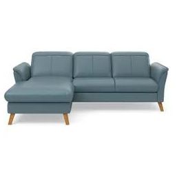 Sit & More Ecksofa SIT & MORE "Romero L-Form", bunt (graublau), B:245cm H:91cm T:178cm, 100% Polyester, Sofas, Ecksofa, wahlweise mit oder ohne Relax-Funktion, Bettfunktion, Bettkasten