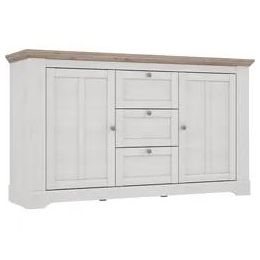 Kombikommode FORTE "Iloppa", braun (schnee eiche), B:160cm H:92,5cm T:44,3cm, FSC-zertifizierter Holzwerkstoff, Sideboards, Kombikommode, im Landhausstil