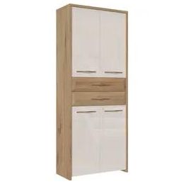Garderobenschrank OTTO HOME "Gala", beige (beige, pacific walnuss decor), B:78cm H:192cm T:36cm, Holzwerkstoff, MDF, Schr&auml;nke, Garderobenschrank, hochwertig UV lackiert, Soft-Close-Funktion, H&ouml;he 192cm