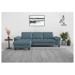 Sit & More Ecksofa SIT & MORE "Westham L-Form", bunt (graublau), B:275cm H:88cm T:172cm, 100% Polyester, Sofas, Ecksofa, Recamiere, mit oder ohne Bettfunktion, Bettkasten, F&uuml;&szlig;e wengefarben
