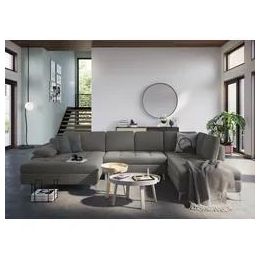 Sit & More Wohnlandschaft SIT & MORE "Latigo U-Form", braun (schlamm), B:346cm T:201cm, Sofas, Wohnlandschaft, mit Mega-Recamiere, wahlweise mit Bettfunktion und Bettkasten