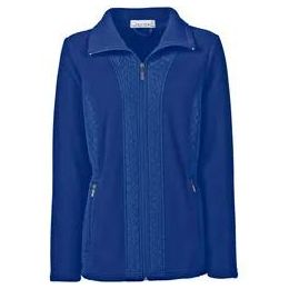 Fleecejacke Casual Looks, Damen, Gr. 48, blau (royalblau), 100% Polyester, unifarben, figurumspielend, Jacken Fleecejacke