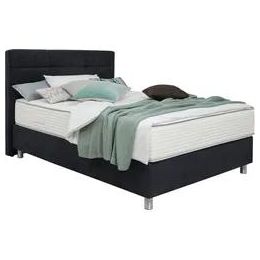 Boxspringbett Alina "Jonna", grau (anthrazitgrau tbs 49), B:98cm L:209cm, Chenille TBS (100% Polyester), Komplettbetten, Boxspringbett, inklusive Matratze, in verschiedenen Gr&ouml;&szlig;en und H&auml;rtegraden