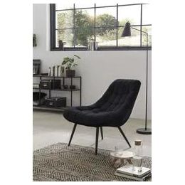 Relaxsessel Salesfever "Toulon - Komfortabler Loungesessel", schwarz (schwarz, schwarz), B:76cm H:85cm T:85,6cm, Sessel, Relaxsessel, mit XXL-Steppung, mit schwarzen oder naturfarbenen Beinen