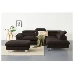 Ecksofa COTTA "Driver L-Form", braun, B:268cm H:73cm T:214cm, Kunstleder SOFTLUX;LEDER BEEFY (ein abgedecktes Spalt-Rindsleder) im Sitz und R&uuml;cken (Korpus in Kunstleder);Luxus-Kunstleder;Leder Pampas (echtes Rindsleder) im Sitz und R&uuml;cken (R&uuml;ckseite mit Spannstoff bezogen), Sofas, Ecksofa, mit Kopfteilverstellung, wahlweise mit Bettfunktion & Bettkasten