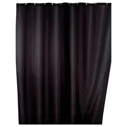 Duschvorhang Wenko "Uni Black", schwarz, B:180cm H:200cm, Polyester, Duschvorh&auml;nge, H&ouml;he 200 cm, Polyester, waschbar