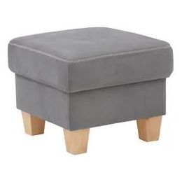 Hocker Home Affaire "Soleo", grau (steel), B:60cm H:47cm T:60cm, Luxus-Microfaser ALTARA NUBUCK (100% Polyester);Struktur (100% Polyester);Luxus-Microfaser Lederoptik (100% Polyester), Hocker, Sitzhocker, passend zum "Solea"-Ecksofa