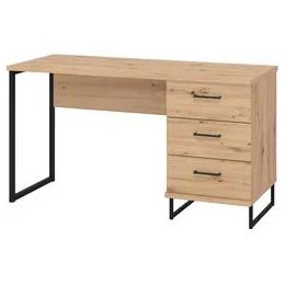 Schreibtisch Inosign "Sardinia", braun (artisan eiche), B:137,5cm H:75cm T:56cm, Tische, Schreibtisch, im Industrial Look, Home Office