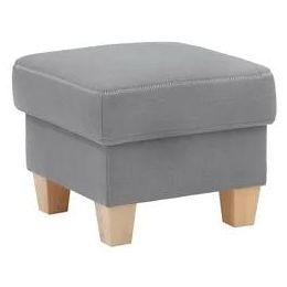 Hocker Home Affaire "Soleo", grau, B:60cm H:47cm T:60cm, Luxus-Microfaser ALTARA NUBUCK (100% Polyester);Struktur (100% Polyester);Luxus-Microfaser Lederoptik (100% Polyester), Hocker, Sitzhocker, passend zum "Solea"-Ecksofa