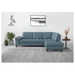 Sit & More Ecksofa SIT & MORE "Westham L-Form", bunt (graublau), B:261cm H:88cm T:179cm, 100% Polyester, Sofas, Ecksofa, mit Ottomane, mit oder ohne Bettfunktion, Bettkasten, Verstellung