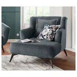Loveseat Home Affaire "Baggio Mega Sessel f&uuml;r Komfort und Entspannung, zeitlos und modern", blau (ocean), B:101cm H:99cm T:152cm, Sessel, XXL-Sessel, Zierkissen inklusive, schwarze Metallf&uuml;&szlig;e