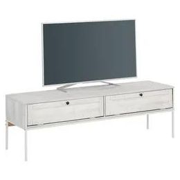Lowboard OTTO HOME "Freya", beige (creme, wei&szlig;), B:140cm H:45cm T:40cm, Sideboards, Lowboard, Kommode mit 2 Klappen, Metallgriffen, aus Massivholz, Breite 140 cm
