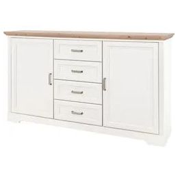 Kombikommode Schlafkontor "Jasmin II", braun (anderson pine, abgesetzt artisan eiche), B:164cm H:90cm T:41cm, MDF, Spanplatte, Sideboards, Kombikommode, im Landhausstil