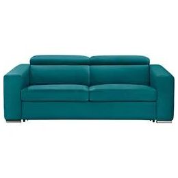 Schlafsofa Egoitaliano "Cabiria, Design und super Sitz- und Liegekomfort", bunt (blaur&uuml;n), B:226cm H:97cm T:103cm, Sofas, Schlafsofa, Sofa inkl. Schlaffunktion, Kopfteile verstellbar, mit Metallf&uuml;&szlig;en