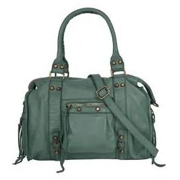 Shopper Samantha Look, Damen, Gr. B/H/T: 34cm x 27cm x 12cm onesize, gr&uuml;n (mint), Leder, vintage, Taschen Shopper, echt Leder, Made in Italy