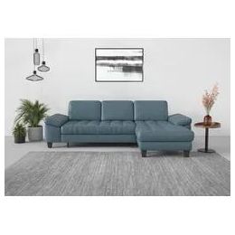 Sit & More Ecksofa SIT & MORE "Westham L-Form", bunt (graublau), B:275cm H:88cm T:172cm, 100% Polyester, Sofas, Ecksofa, Recamiere, mit oder ohne Bettfunktion, Bettkasten, F&uuml;&szlig;e wengefarben