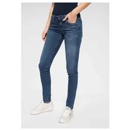 Skinny-fit-Jeans Pepe Jeans "SOHO", Damen, Gr. 28, L&auml;nge 32, blau (z63 classic stretch), Denim/Jeans, Obermaterial: 84% Baumwolle, 14% Polyester, 2% Elasthan, skinny fit lang, Jeans, im 5-Pocket-Stil mit 1-Knopf Bund und Stretch-Anteil