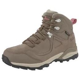 Wanderschuh Jack Wolfskin "SUNSET HIKE TEXAPORE MID W", Damen, Gr. 39, grau (sand), Leder, Textil, Schuhe Wanderschuh, Wasserdicht, Trekkingschuh