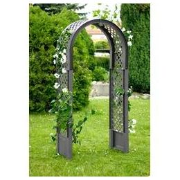 Rosenbogen KHW, grau, B:100cm H:207cm T:6cm, Kunststoff, Rankhilfen, BxTxH: 100x6x207 cm, mit Erdspie&szlig;