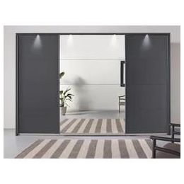 Schwebet&uuml;renschrank Rauch "Kleiderschrank Schrank Garderobe OTELI inkl. 3 Innenschubladen", grau (graumetallic), B:323cm H:233cm T:68cm, Holzwerkstoff, Schr&auml;nke, Schwebet&uuml;renschrank, inkl. Passepartout optional mit Beleuchtung MADE IN GERMANY
