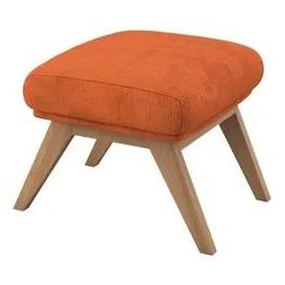 Polsterhocker FLEXLUX "Adria", orange (burned orang), B:54cm H:41cm T:41cm, 85% Polyester/15%Polyamide, Hocker, Polsterhocker, Fu&szlig; Eiche, Fu&szlig;hocker f&uuml;r Ohrensessel