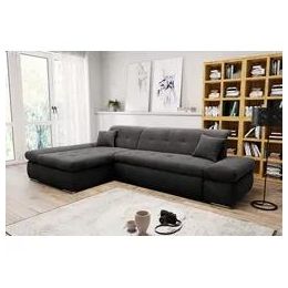 Ecksofa DOMO collection "Moric, L-Form, XXL-Sofa - Breite 300cm, viel Platz, auch in Cord", grau, B:300cm H:80cm T:172cm, Kunstleder SOFTLUX / Struktur (90% Polyester/ 10% Polyacryl);Microfaser PRIMABELLE (100% Polyester)/ Struktur (90% Polyester/ 10% Polyacryl), Sofas, Ecksofa, wahlweise mit Bettfunktion und Armteilverstellung, Cord, Topseller