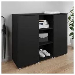 Schuhkommode OTTO HOME "Paris", schwarz (graphitschwarz matt), B:100cm H:80cm T:35cm, Sideboards, Schuhkommode, Breite 100 cm