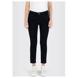 7/8-Jeans MAC "Dream Chic", Damen, Gr. 42, L&auml;nge 27, blau (dunkelblau rinsed), Denim/Jeans, Obermaterial: 65% Baumwolle, 31% Polyester, 4% Elasthan, Abriebeffekte, sehr figurbetont 7/8-L&auml;nge, Jeans, verk&uuml;rzte Form mit Rei&szlig;verschluss, Topseller