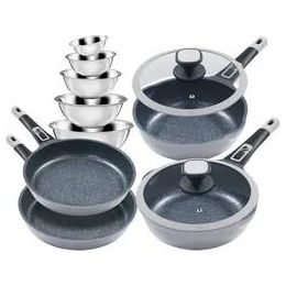 Pfannen-Set King "Moonscape", grau, &Oslash;:28cm, Pfannen, Induktion, Moonscape-Beschichtung,inkl. 5 Sch&uuml;sseln