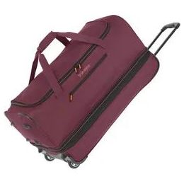 Reisetasche Travelite "BASICS, verschiedene Gr&ouml;&szlig;en und Farben", Damen, Gr. B/H/T: 70cm x 46cm x 37cm, rot (bordeaux), Polyester, Taschen Reisetasche, Duffle Bag Reisegep&auml;ck Sporttasche Reisebag mit Trolleyfunktion